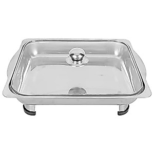Metal Tray Stainless Steel Chafing Dish Buffet Chafer Rectangular Buffet Stove Chaffing Servers with Glass Covers Food Tray Warmers for Parties Buffets Catering