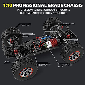 QIYHBVR 1/10 Remote Control Car 50km/h 4WD RC Car Waterproof All Terrain Off-Road Climbing Short Course Vehicle High Speed Rock Crawler Trucks for Boys Girls Kids