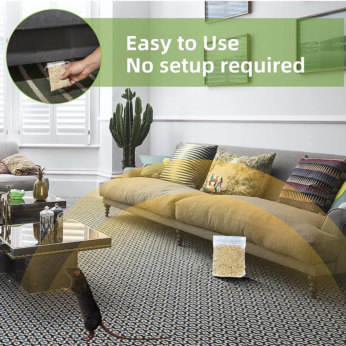 Careland Rodent Repellent Pouches Mouse Repellent, Natural Pest Repeller for Indoor, Peppermint Oil to Repel Rodents, Mice, Rats & Other Pests - 8 Pouches