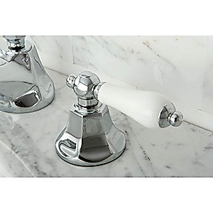 Kingston Brass KS4461PL Metropolitan Widespread Lavatory Faucet with Porcelain Lever Handle, Polished Chrome