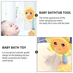 Toddmomy Sunflower Sprinkler Bath Toy Sunflower Water Squirt Shower Faucet Baby Bath Shower Head Electric Shower Bath Sprinkler for Kids Infants Girls Boys
