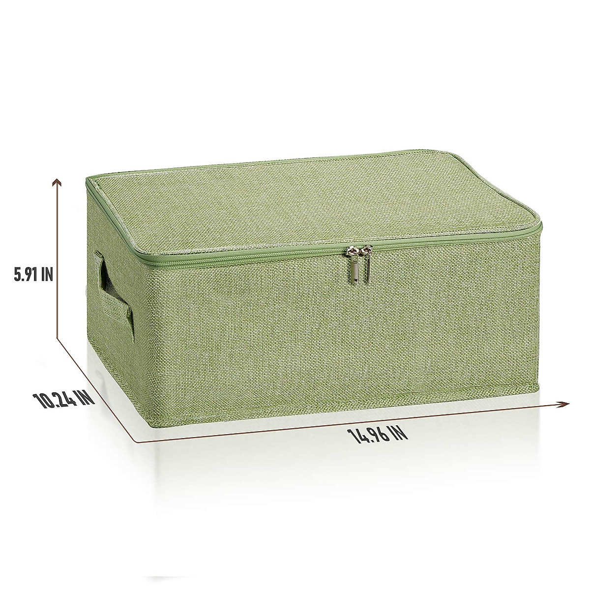 Natheeph Cube Storage Bins with Zipper Lid Foldable Storage Box with Handles Cotton Linen Closet Organizers and Storage Baskets for Clothes Toys (S)