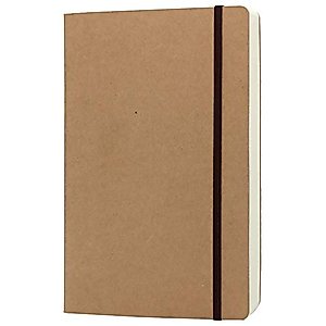 CooLeathor A5 Blank Notebook - 5.8 x 8.25 Inches Hard Kraft Cover Sketch Book with Elastic Closure, 80 Sheets / 160 Pages, Thick 100gsm Paper, Great for Sketching, Writing and Journal Refill