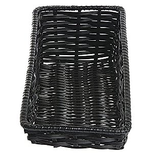 HUBERT® Black Storage Basket with Tapered Front - 7 1/2"L x 18"D x 1 1/2" to 5"D