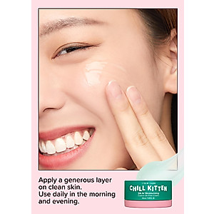 I DEW CARE Heartleaf Face Cream - Chill Kitten | Moisturizer with Moringa Seed, Prickly Pear, Aloe Vera Gel, Cactus Oil-Free, Glass Skin Look, Daily Use, for Dry Skin, Skin Barrier Repair, 1.69 FL Oz