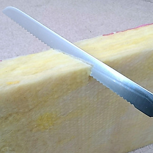 ALLEX Insulation Knife with Sheath Japanese Stainless Steel 8 Inch Long Cut, Insulation and Styrofoam Cutter with Blade Case, Serrated Sharp Duct Knife Tool, Made in JAPAN