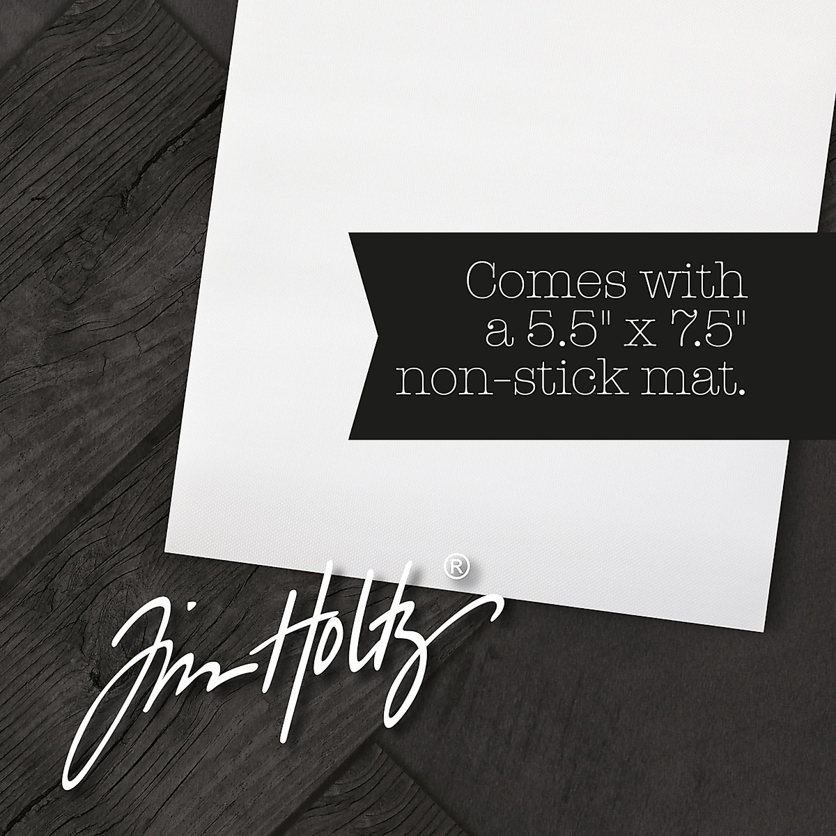 Tim Holtz Travel Glass Cutting Mat - Portable Work Surface with 8x8 Measuring Grid and Palette for Mixed Media - Art Supplies with Carry Case