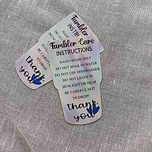 MUZRUYOU Tumbler Care Instructions, Tumbler Care Cards,Tumbler Care and Cleaning Cards, Cup Care Instructions(50 Pack)