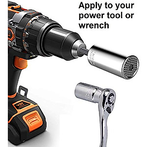 Leberna Universal Socket Grip Adapter 4 PCS | Multi Functional Sockets Set Ratchet Power Drill Bit Wrench 1/4"-3/4" (7mm-19mm) Professional Repair Tools Gifts for Dad Men Fathers Husband DIY Handyman