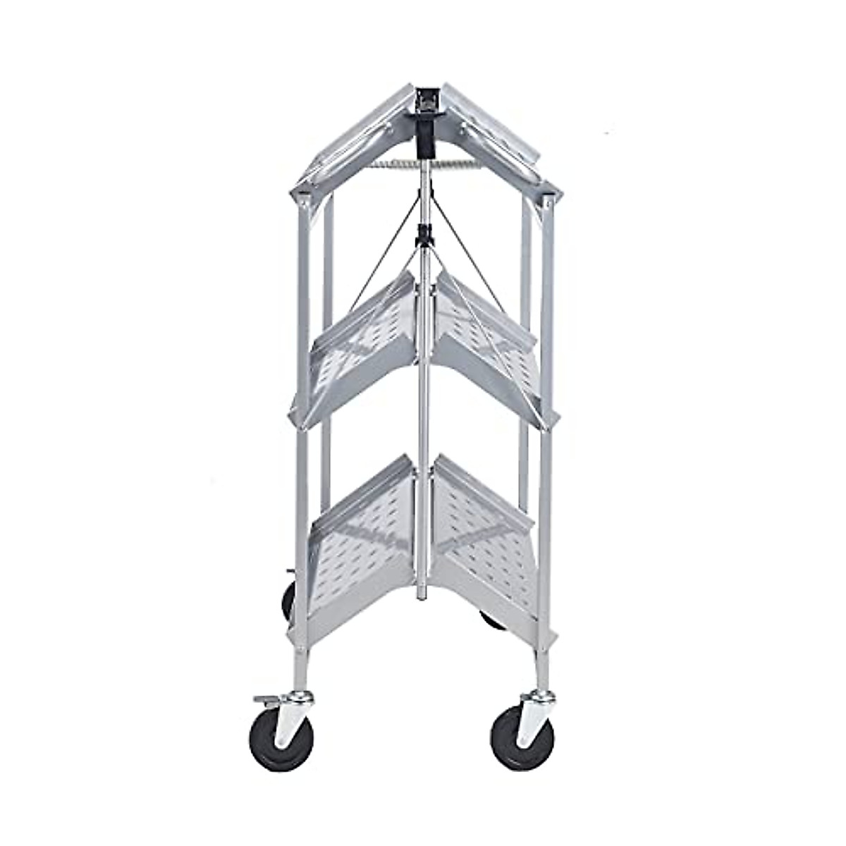Master Grade 3 Tier Rolling Carts with Wheels, Thick Steel Utility Cart on Wheels, Storage Cart on Wheels (Grey)