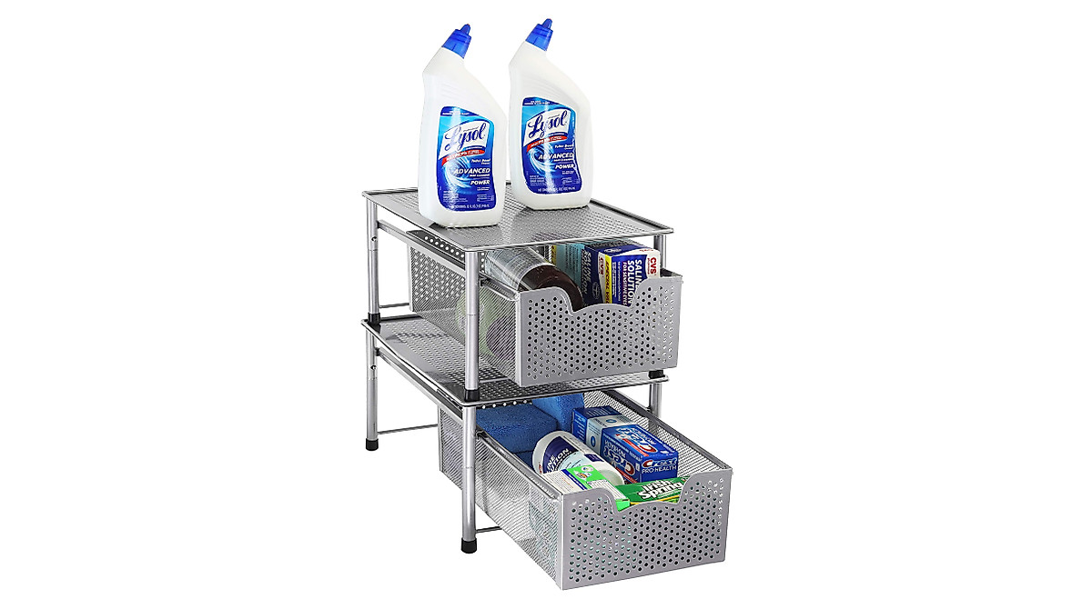 Simple Houseware Silver Stackable Cabinet Organizer | Easy & Efficient