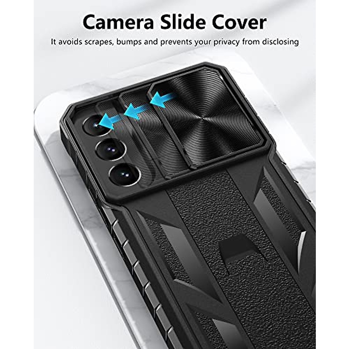 WTYOO for Samsung Galaxy S22-Plus Case: Military Grade Drop Proof Protective Rugged TPU Matte Shell | Shockproof Durable Protection Tough Cell Phone Cover with Built-in Kickstand