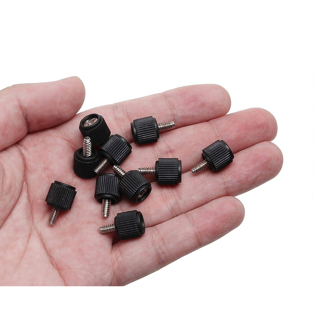 ONLYKXY #6-32 Computer Case Fastener Screws Black PC Computer Case Screw Hand Tighten Thumb Screws (10pcs)
