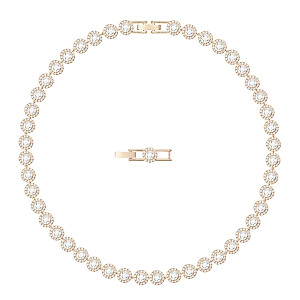 Swarovski Una Angelic All-Around Choker Necklace, Clear Swarovski Crystals and Matching Crystal Pavé with a Rose-Gold Tone Finish Setting
