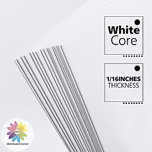 Mat Board Center, Pack of 10 12x16 White Uncut Mat Boards, Acid Free, 4-Ply Thickness, White Core, Great for Pictures, Photos, Framing Backing