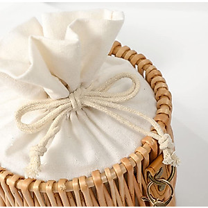 Straw Beach Pearl Bag Purse Bag for Women Vacation Handmade Basket Tote Bamboo Should Bag Handbag Best Gift for Girls Wife