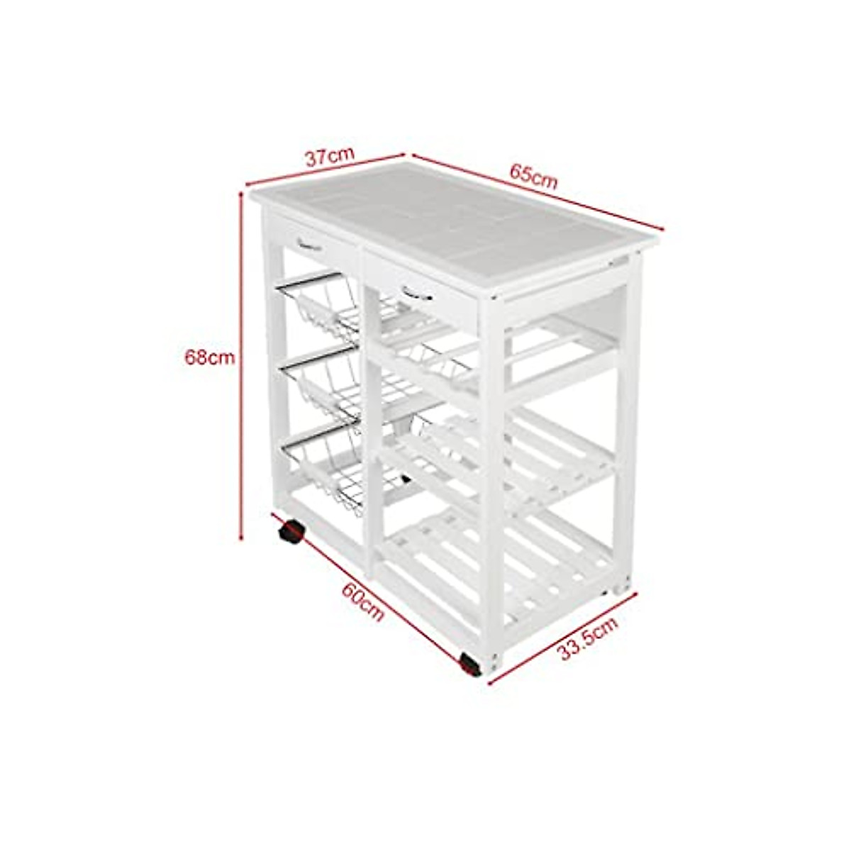 XXXDXDP 4 Tier Storage Trolley Cart Kitchen Organizer Bathroom Movable Storage Shelf Wheels Household Stand Holder Furniture