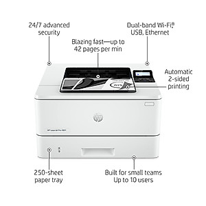 HP LaserJet Pro 4001dw Wireless Black & White Printer (Renewed)