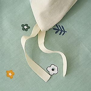 PinkMemory Queen Duvet Cover Yellow Garden Floral 100% Cotton,Reversible Yellow and Green Flower Pattern Bedding Duvet Cover Set Full Queen with Pillowcases Soft Durable Zipper-No Comforter Insert