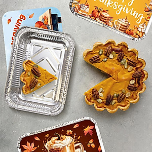 WorldBazaar Thanksgiving Aluminum Containers with Lids 36PCS Thanksgiving Leftover To Go Containers Disposable Fall Turkey Foil Pans Food Sacks Storage Thanksgiving Party Supplies