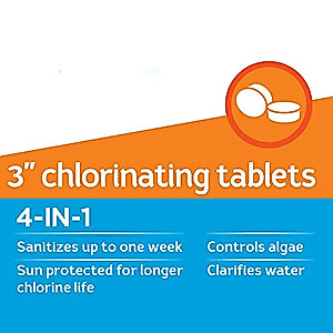 HTH 42014 Super 3-inch Chlorinating Tablets Swimming Pool Chlorine, 35 lbs