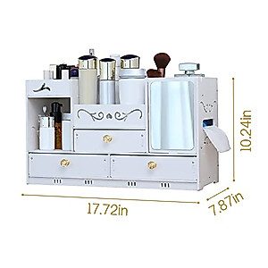 Amikadom #77GU37 Desk Organizers and Accessories Desk Storage Box Vanity Organizer Cosmetic Storage Organizer Bathroom Counter Or Cloa