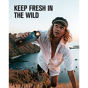 Half Gallon Water Bottle Insulated with Straw, Coolplus Large Water Jug with One-button Opening Lid, 64 oz Stainless Steel Metal Water Flask Themo Food Grade, Keep Cold 48h Hot 24h, Indigo Crush