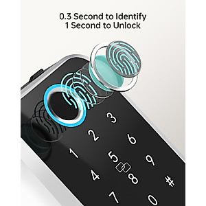 Smart Lock, SMONET Deadbolt Lock with Keypad, Keyless Entry Biometric Fingerprint Front Door Locks, Bluetooth Electronic Digital Lock with Reversible Handle, App Control, IC Card for Home, Apartment