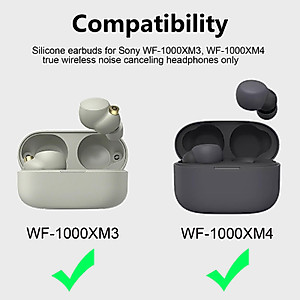 14Pcs Replacement Ear Tips Compatible with Sony WF-1000XM3 WF-1000XM4 Earbuds Soft Silicone Ear Tips (Black)