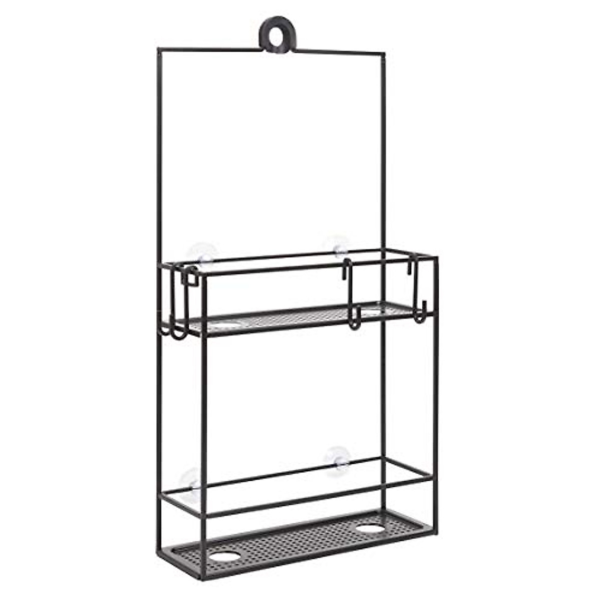 Umbra 023461-040 Cubiko Shower Caddy, Black Metal Shower Caddy Over the Shower Head