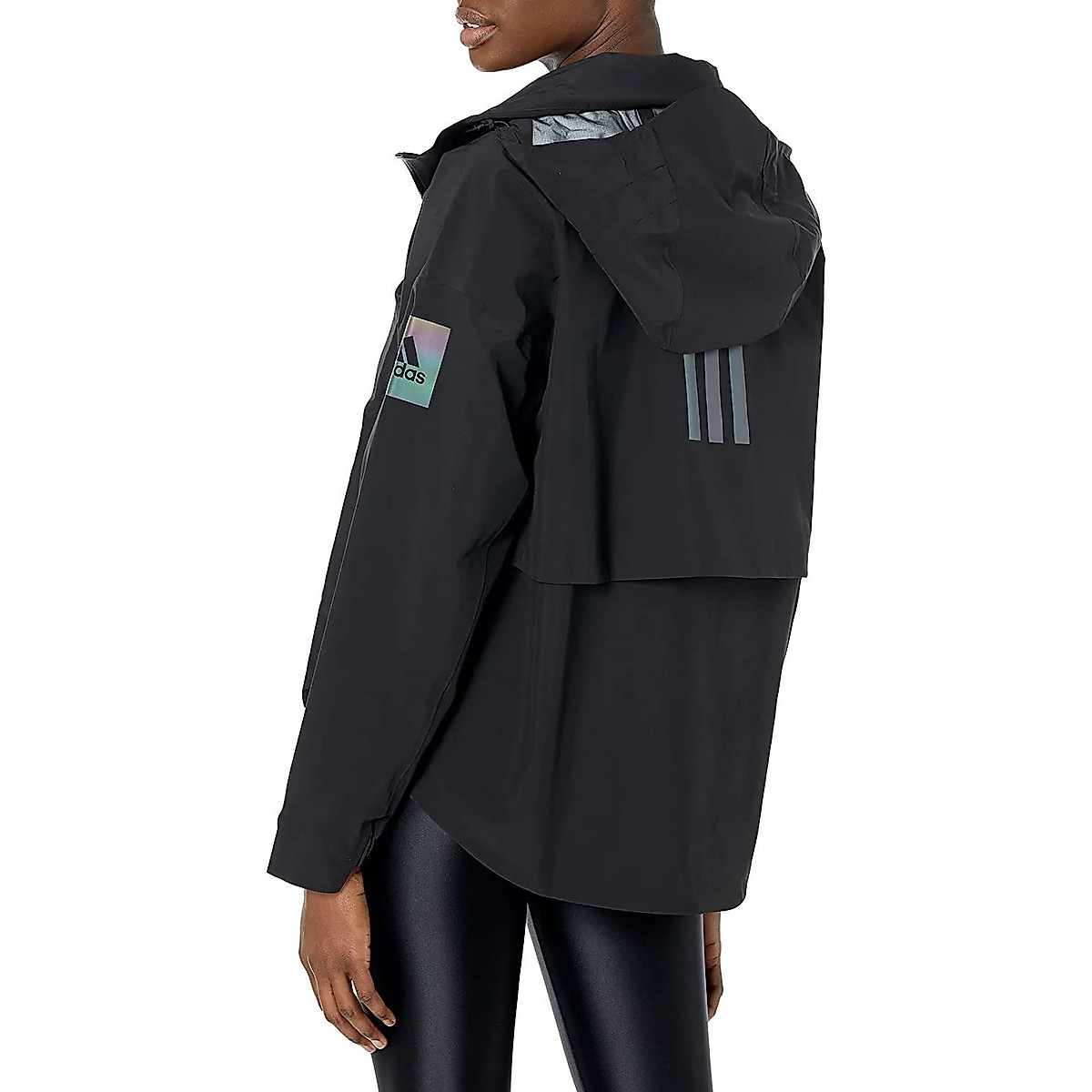 adidas Outdoor,Womens,MYSHELTER Jacket,Black/Rainbow Reflective,Medium