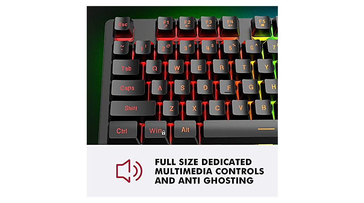 NPET K10 Wired Gaming Keyboard - Spill Resistant & RGB