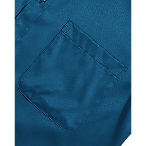 Alimens & Gentle Mens Short Sleeve Dress Shirts Casual Button Down Shirt Short Sleeve Button Up Shirt Azure Blue Large