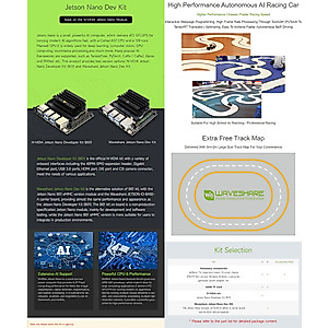 Waveshare JetRacer Pro AI Kit, High Speed AI Racing Robot Powered by Jetson Nano, Include Waveshare Jetson Nano Dev Kit 4GB (NOT Support Nano 2GB)