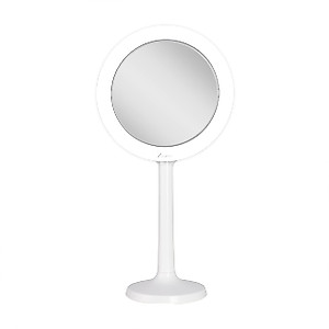 Zadro 7" Lighted Makeup Mirror with Magnification 8X/1X Suction Cup Wall Mounted Makeup Mirror 3-Color LED Travel Mirror