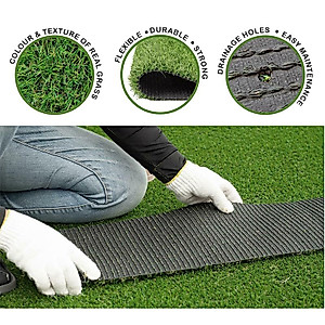 Petgrow Artificial Synthetic Grass Turf 5FTX8FT(40 Square FT),0.8" Pile Height Indoor Outdoor Pet Dog Artificial Grass Mat Rug Carpet for Garden Backyard Balcony