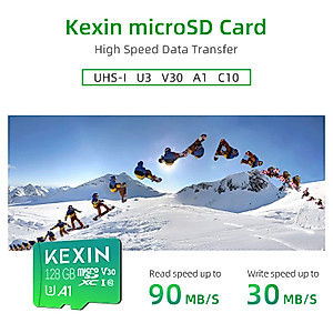 KEXIN 128GB Micro SD Card Class 10, U3, V30, A1 Ultra MicroSDXC UHS-I Memory Card, 2 Pack