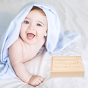 Zainpe Pregnancy Test Wooden Keepsake Box Angel Wings Pine Wood Storage Boxes Baby Announcement Gifts for Dad Memory Souvenir Collection Box Crafts for Toys Jewelry Trinkets Accessories