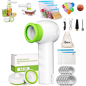 Electric Mason Jar Vacuum Sealer, 6 in 1 Vacuum Sealer Kit for Jars Compatible with Vacuum Bag/Vacuum Seal Containers, Wide Mouth and Regular Mouth Canning Lid Machine for Food Storage