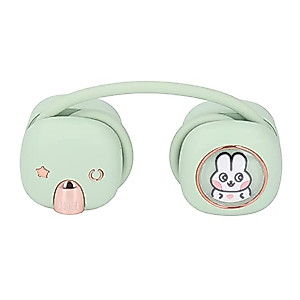 Neckband Portable Bluetooth Speakers, Wireless Wearable Personal Body Speaker with Outdoor Light, High Fidelity 3D Stereo Sound, APTX Lossless Decoding for Home Sport Outdoor (Light Green)