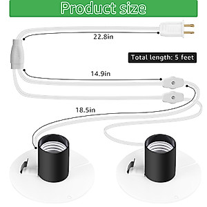 Sigely Blow Mold Light Kit Replacement Light Cord,For Halloween Christmas Blow Mold Village Craft Indoor Outdoor Decorations,For E26 E27 Salt Lamp Bulb with On/Off Switch Fuse Plug 2 Set (One out one)