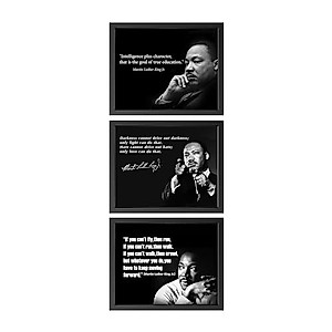 Love-Character-Keep Moving- Martin Luther King Jr.- Inspirational Wall Art Decor, Vintage Famous Quotes Art Prints, Ideal For Home & Office Decor. Great Gift For MLK Jr. Fans. Unframed-8x10 (3-PK)