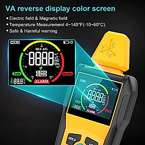 EMF Meter MESTEK Electromagnetic Field Radiation Detector Handheld Digital LCD EMF Reader, Temperature Detector,Tester for Home EMF Inspections, Office, Outdoor and Ghost Hunting