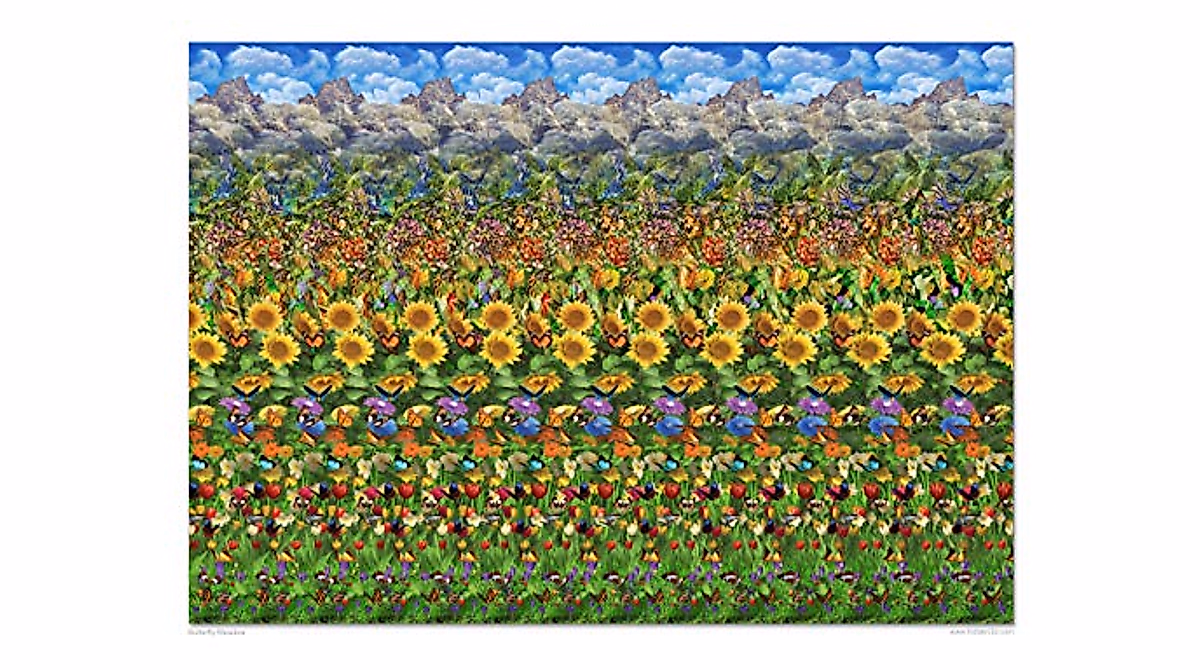 Set of Six 18x13 Stereogram Posters - Vibrant 3D Art for Home & Party