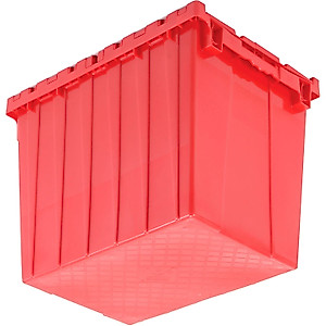 Global Industrial Distribution Container With Hinged Lid 21-7/8x15-1/4x17-1/4 Red