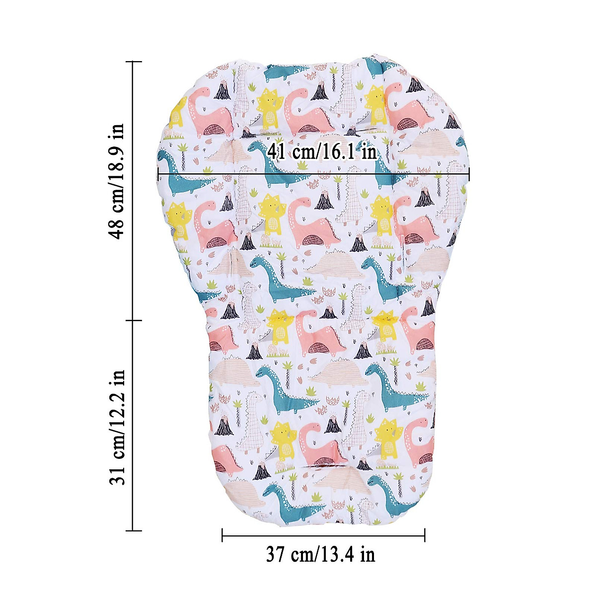 twoworld High Chair Cushion, Large Thickening Baby High Chair Seat Cushion Liner Mat Pad Cover Breathable (Dinosaur)
