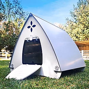 Palram Pets Daisy Outdoor Cat House for Winter, Shelter for Feral Cats, Great for Cats and Rabbits and Small Animals, Raised Floor, Weatherproof
