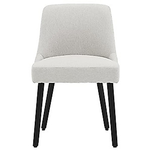 MINCETA Dining Chair,Morden Wood Leg Upholstered Kitchen Chair Set of 2,Performance Fabric in Beige Gray