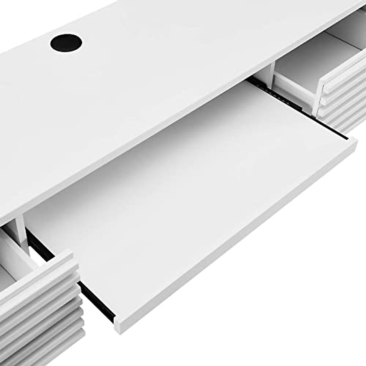 Modway Render 60" Mid-Century Modern Wall-Mount Office Desk in White