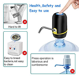 5 Gallon Water Dispenser,2020 Upgrade Electric Water Pump,USB Charging Automatic Drinking Water Pump Dispenser for Universal 2-5 Gallon,Portable Water Bottle Pump for Home,Office,Outdoor Activities